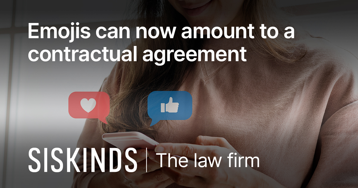 Emojis can now amount to a contractual agreement | Siskinds Law Firm