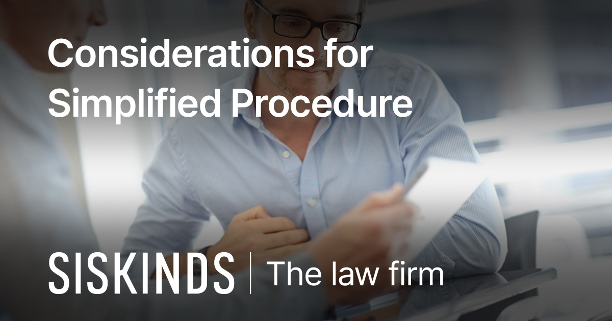 Should I sue in Simplified Procedure and when do I need to decide ...
